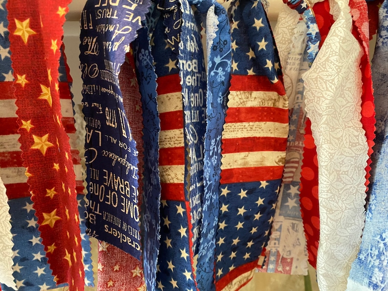 Patriotic Fabric Garland Etsy
