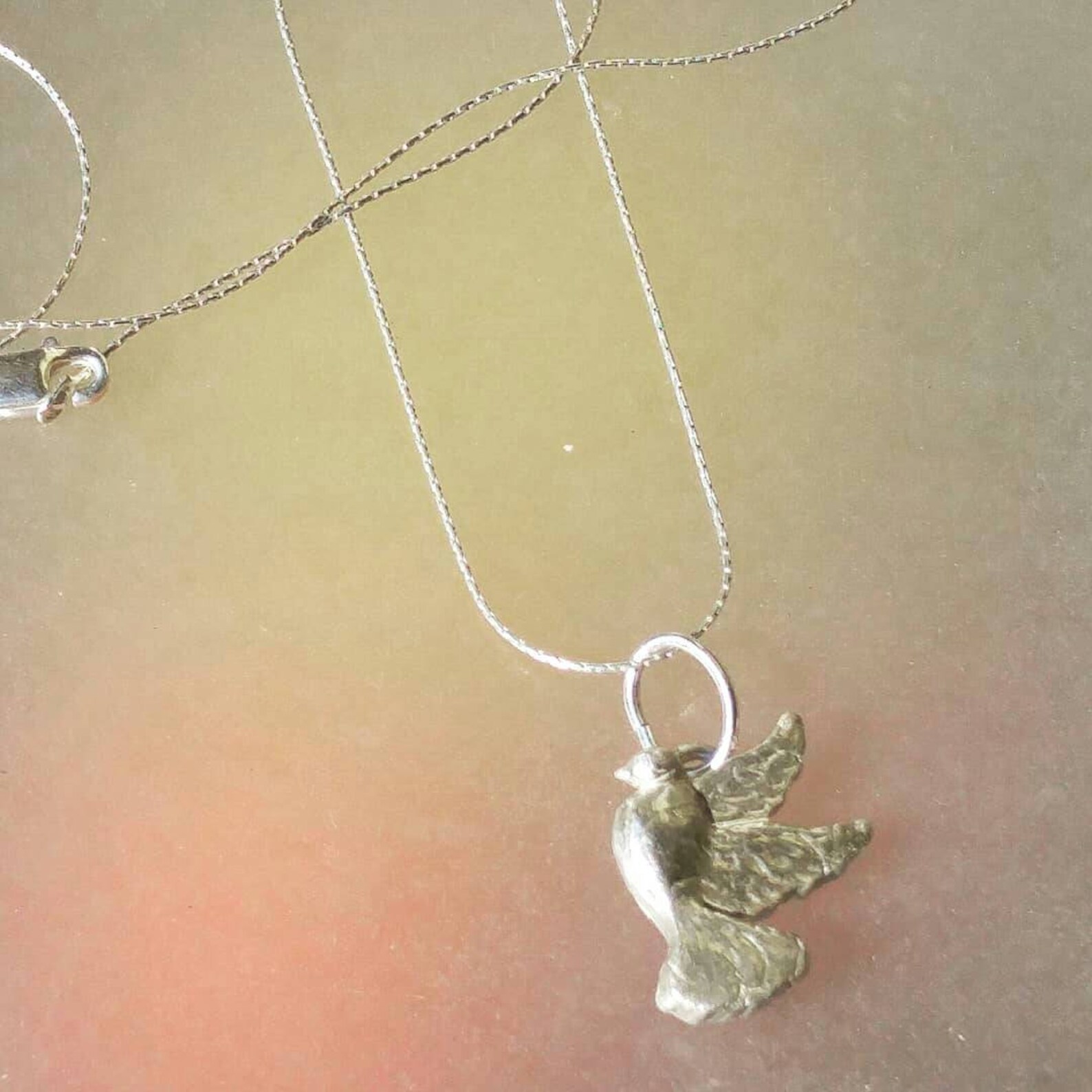 Dove Pendant With Chain Sterling Silver - Etsy