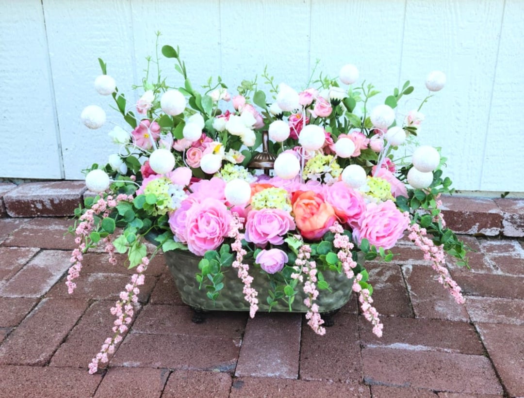 Floral Centerpiece, Summer Centerpiece, Outdoor Decor, Bathroom Decor ...