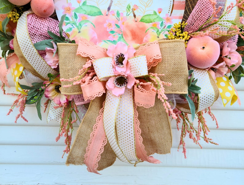 Welcome Peaches Wreath for Front Door, Everyday Spring and Summer Door ...