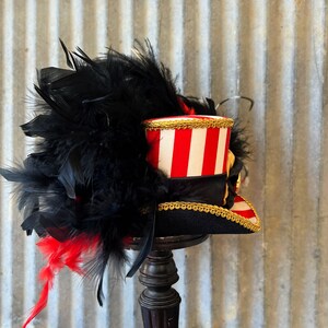 Mini Top Hat, Red Stripe Circus Mini Top Hat, Night Circus Mini Top Hat ...