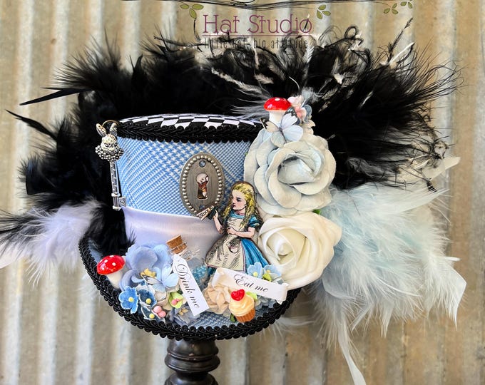 Mini Top Hat,alice Diorama Tea Hat, Mad Hatter Hat, Mad Tea Party ...
