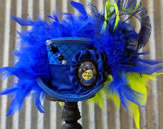 Mini Top Hat, Crow Raven Mini Top Hat, Halloween Mini Hat, Black Plaid ...