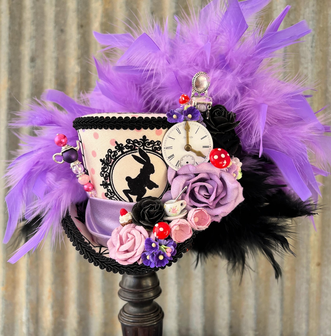 Mini Top Hat, Tea Party Mini Top Hat, Alice in Wonderland Hat, the ...