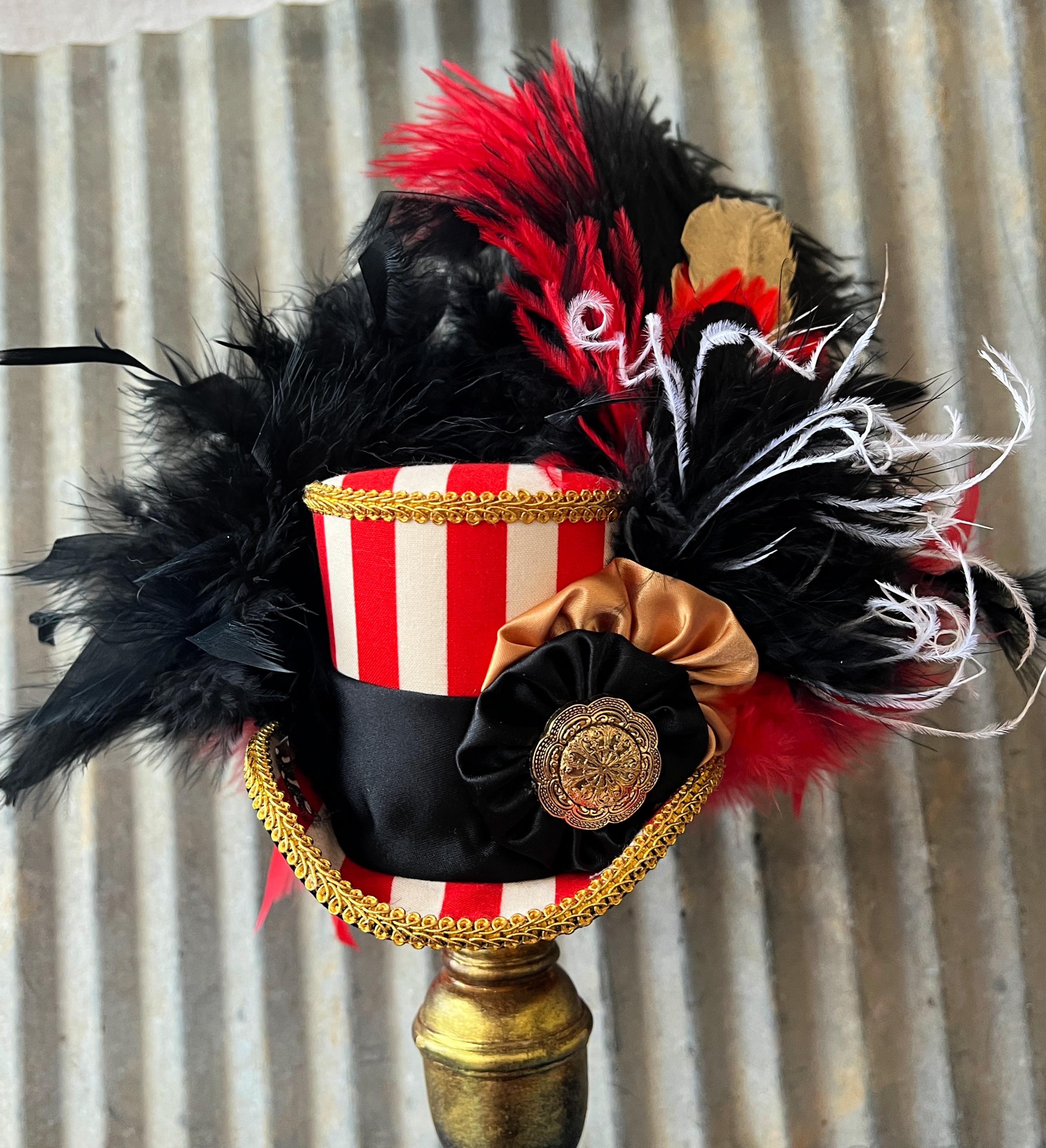 Mini Top Hat, Red Stripe Circus Mini Top Hat, Night Circus Mini Top Hat ...