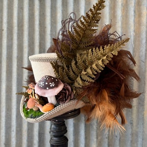 Mini Top Hat, Nature Mini Hat, Woodland Mushroom Mini Top Hat, Tea ...