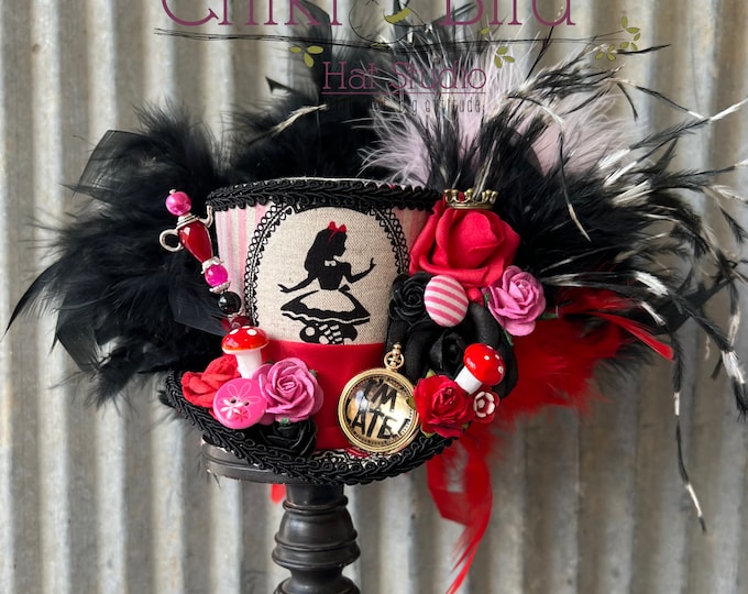 Mini Top Hat, Tea Party Mini Top Hat, Alice in Wonderland Hat, Mad ...