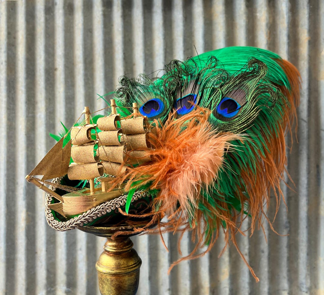 Mini Pirate Hat, Kelly Green and Gold Pirate Hat, Marie Antoinette Hat ...