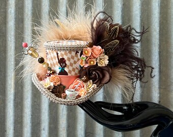 Mini Top Hat, Tea Hat, Blue and Pink Tea Cup Hat, Alice in Wonderland ...