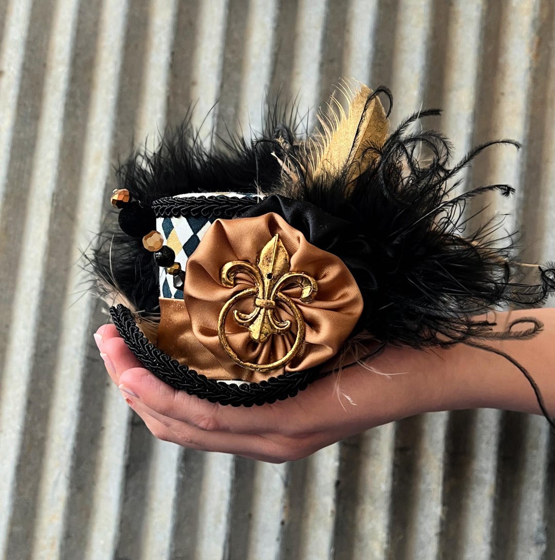 Micro Mini Top Hat, Mardi Gras Hat, Alice in Wonderland Mini Top Hat ...