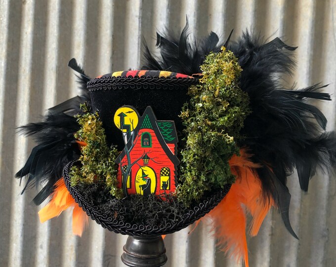 Halloween Mini Top Hat Witch Hat Haunted House Hat Spooky | Etsy