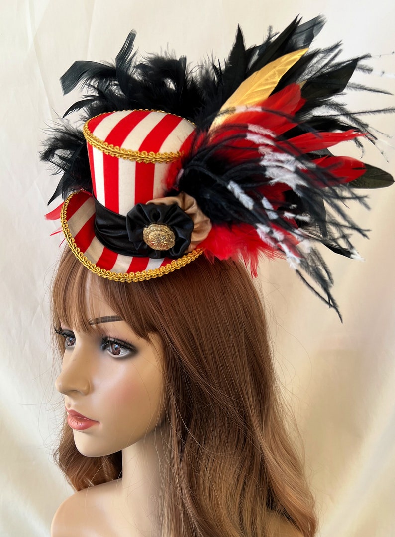 Mini Top Hat Red Stripe Circus Mini Top Hat Night Circus - Etsy