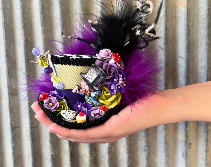 Micro Mini Top Hat, Mad Hatter Mini Hat, Alice in Wonderland, Mad ...