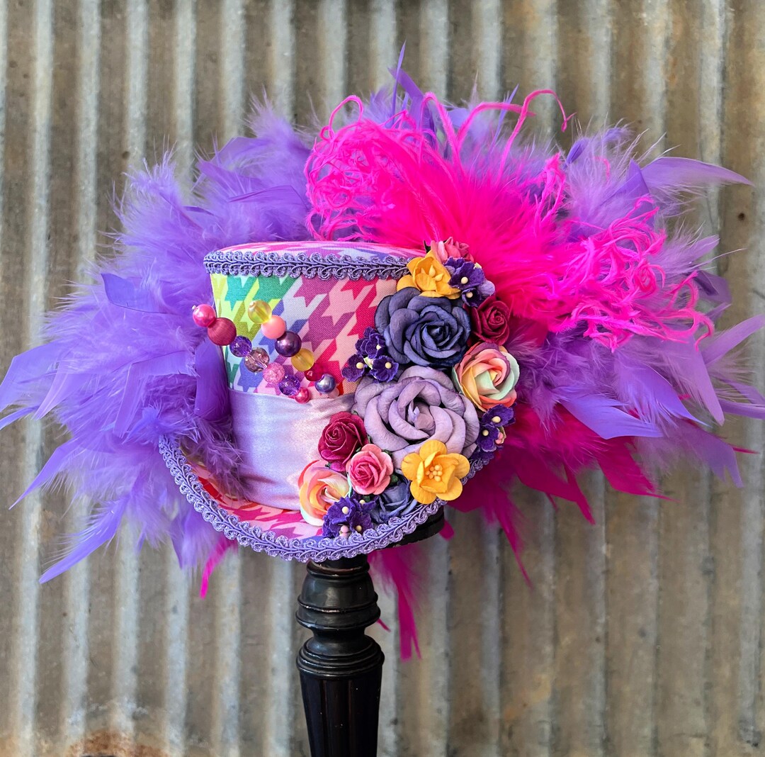 Mini Top Hat, Rainbow Mini Top Hat, Rainbow Hat, Rainbow Pride Hat ...