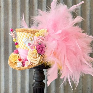 Mini Top Hat, Tea Hat, Pink and Yellow Tea Cup Hat, Alice in Wonderland ...