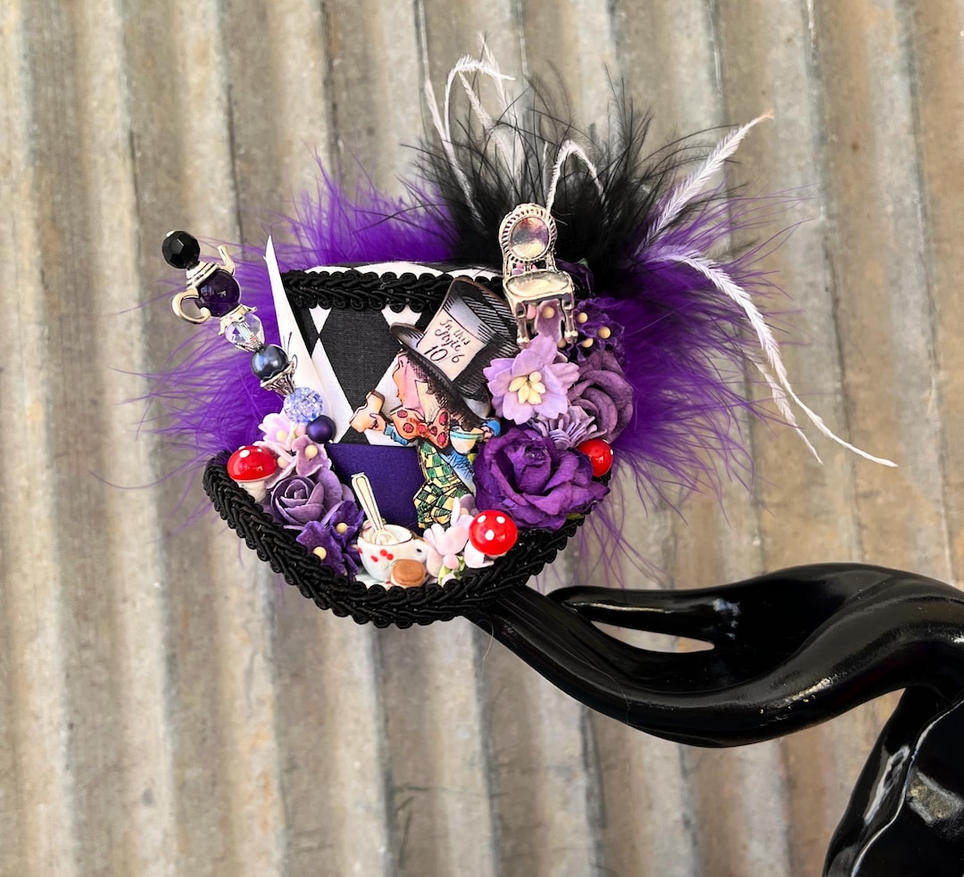 Micro Mini Top Hat, Mad Hatter Diorama Hat, Mad Hatter Mini Top Hat ...