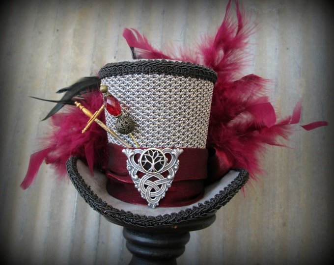 Royal Mini Top Hat, King Crown Hat, Silver and Grey, Renaissance Hat ...