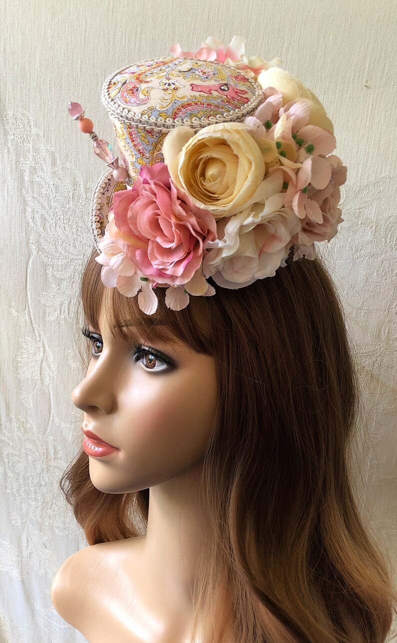Mini Top Hat Pink Flower Mini Top Hat Kentucky Derby Mini - Etsy
