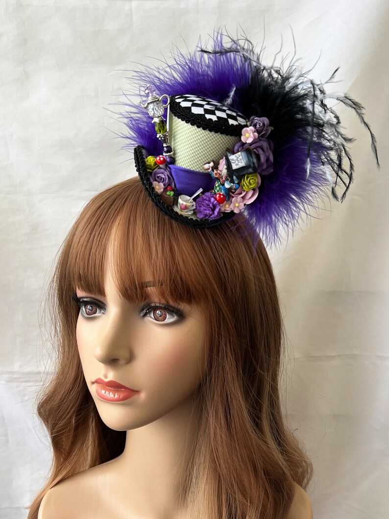 Micro Mini Top Hat Mad Hatter Mini Hat Alice in Wonderland - Etsy