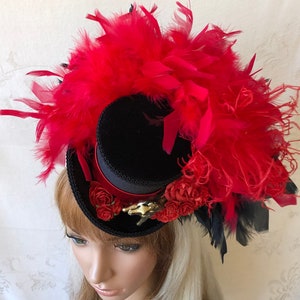 Mini Top Hat Kentucky Derby Mini Top hat Black and Red Mini | Etsy