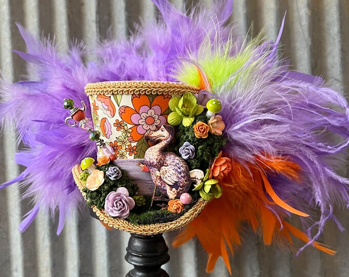 Mini Top Hat, the Dodo Diorama Tea Hat, Mad Hatter Hat, Mad Tea Party ...