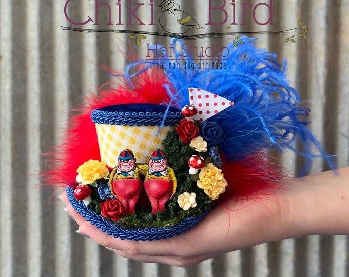 Micro Mini Top Hat Alice in Wonderland Tweedle Twins Hat - Etsy