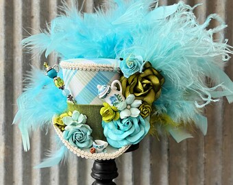 Mini Top Hat, Tea Hat, Pink and Yellow Tea Cup Hat, Alice in Wonderland ...