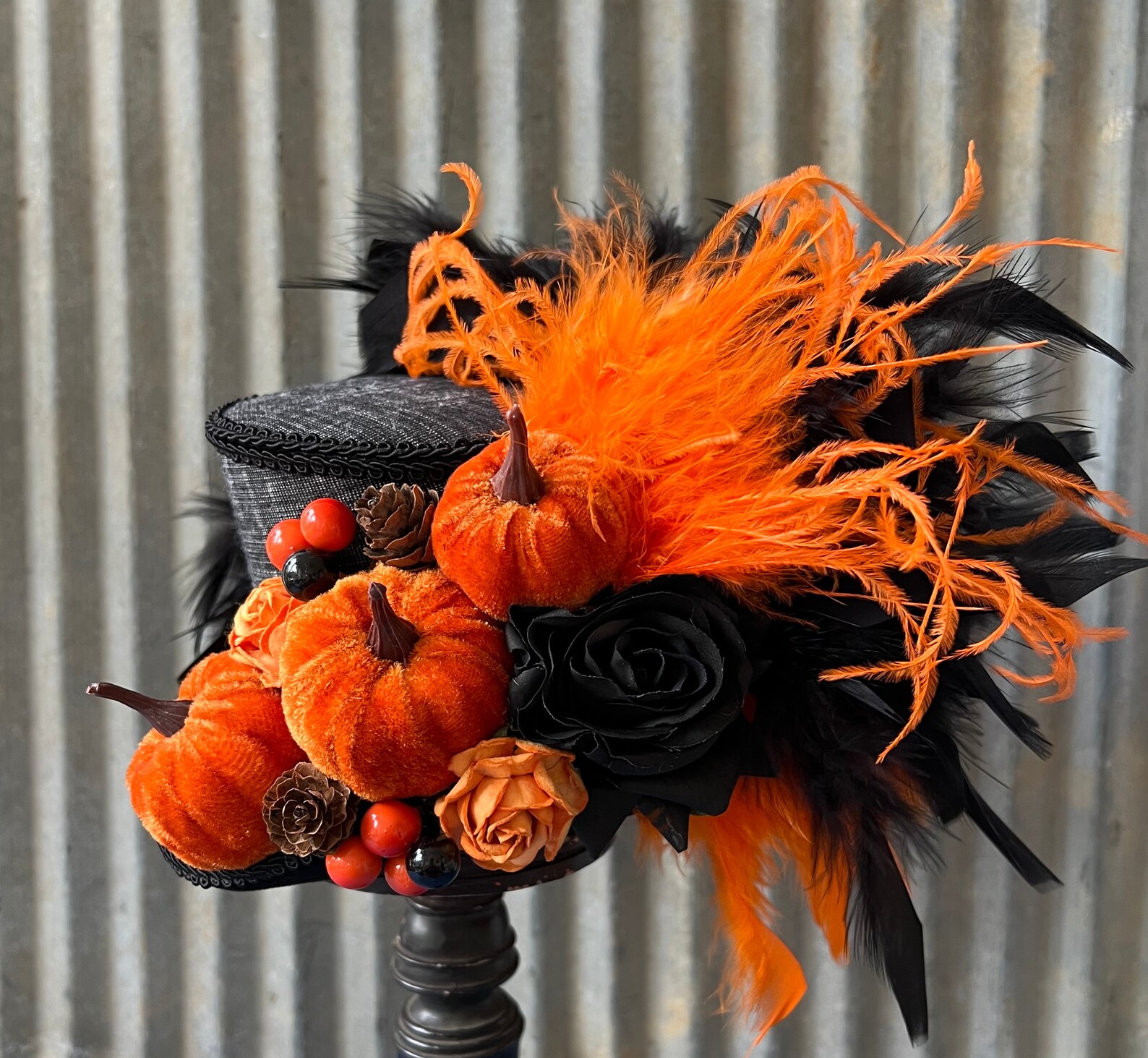 Mini Top Hat Fall Mini Top Hat Thanksgiving Hat Black and - Etsy