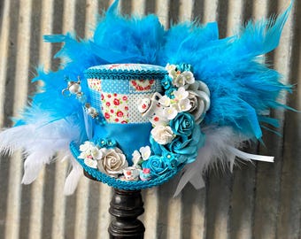 Mini Top Hat, Tea Hat, Pink and Yellow Tea Cup Hat, Alice in Wonderland ...