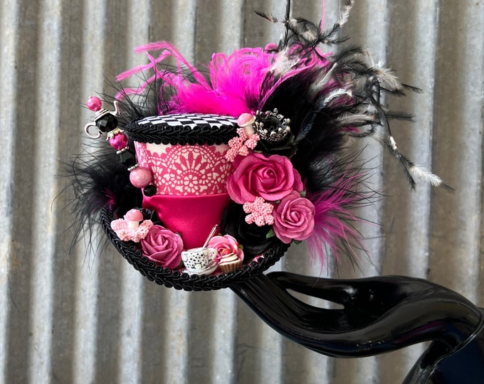 Mini Top Hat, Tea Party Mini Top Hat, Alice in Wonderland Hat, the ...