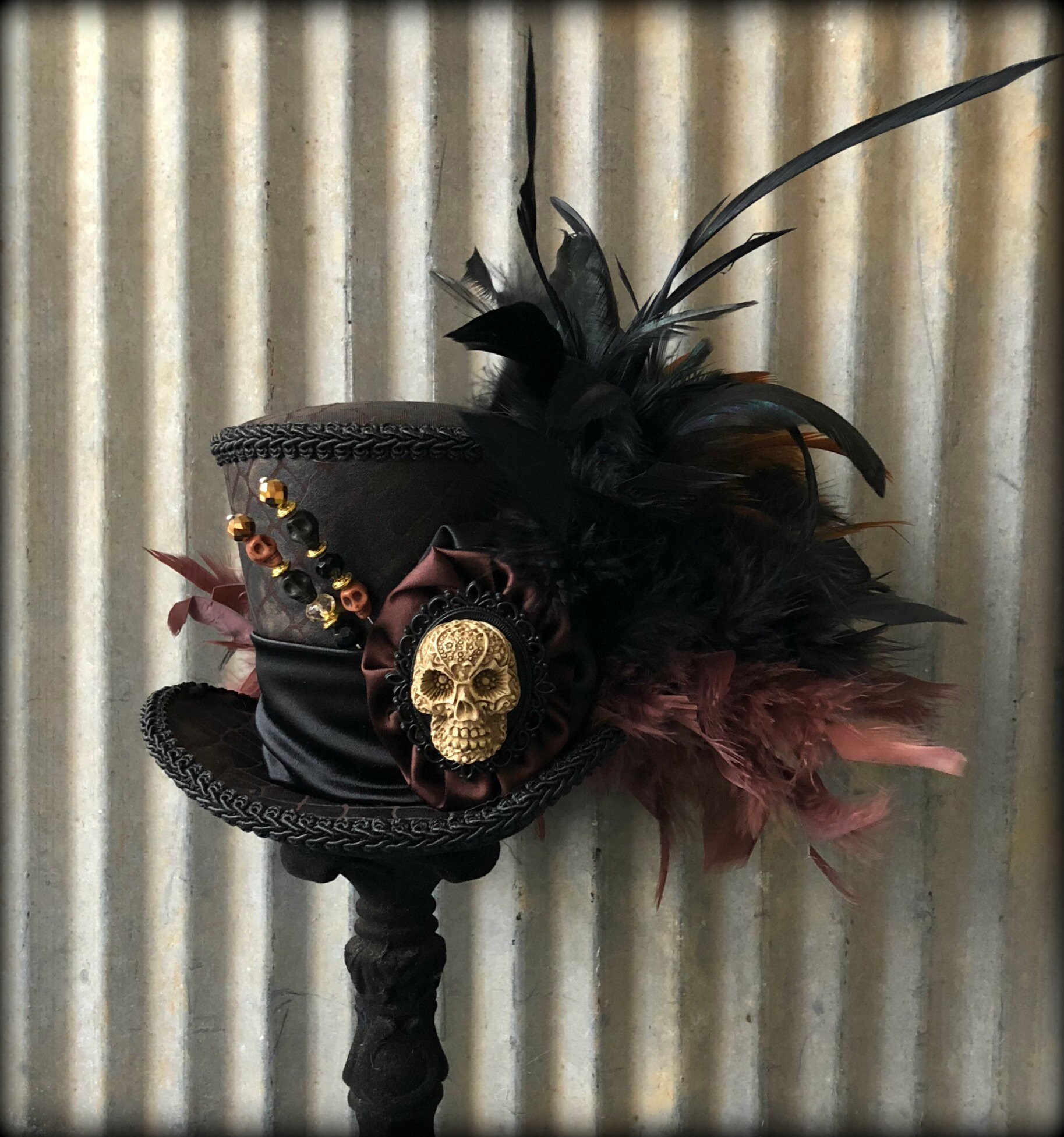 Mini Top Hat Gothic Hat Sugar SKull Skeleton Hat Day of | Etsy