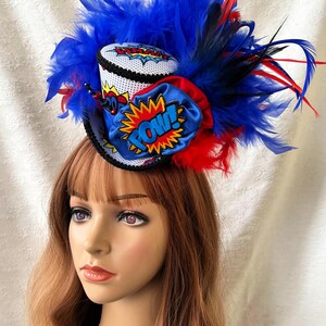 Super Hero Mini Top Hat, Comic Mini Hat, Pride Parade Hat, Comicon Mini ...