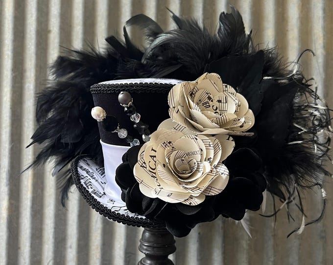 Micro Mini Top Hat, Mini Tea Cup Hat, Yellow and Blue Flower Hat, Alice ...