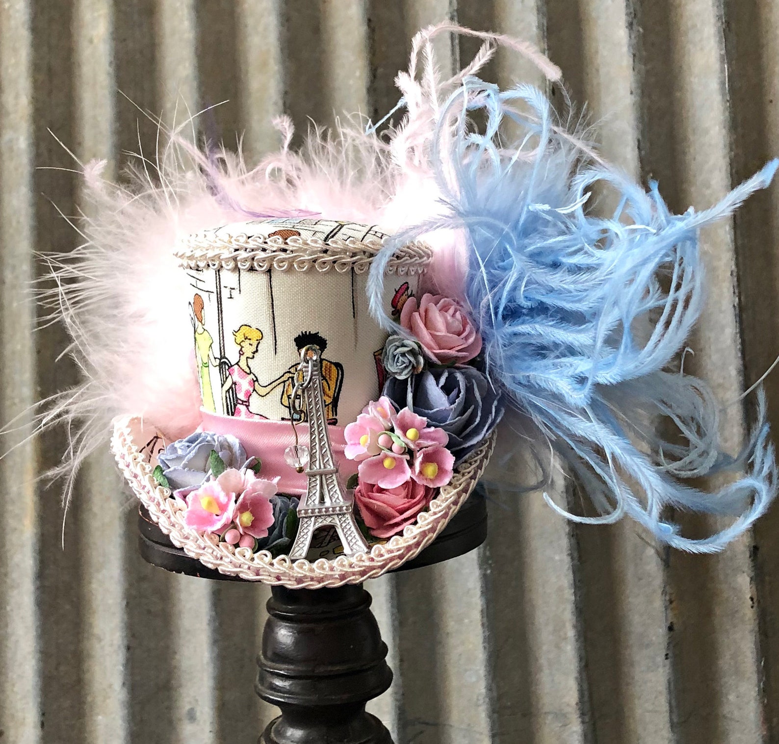 Micro Mini Top Hat Pink Paris Hat Patisserie Hat Alice in | Etsy