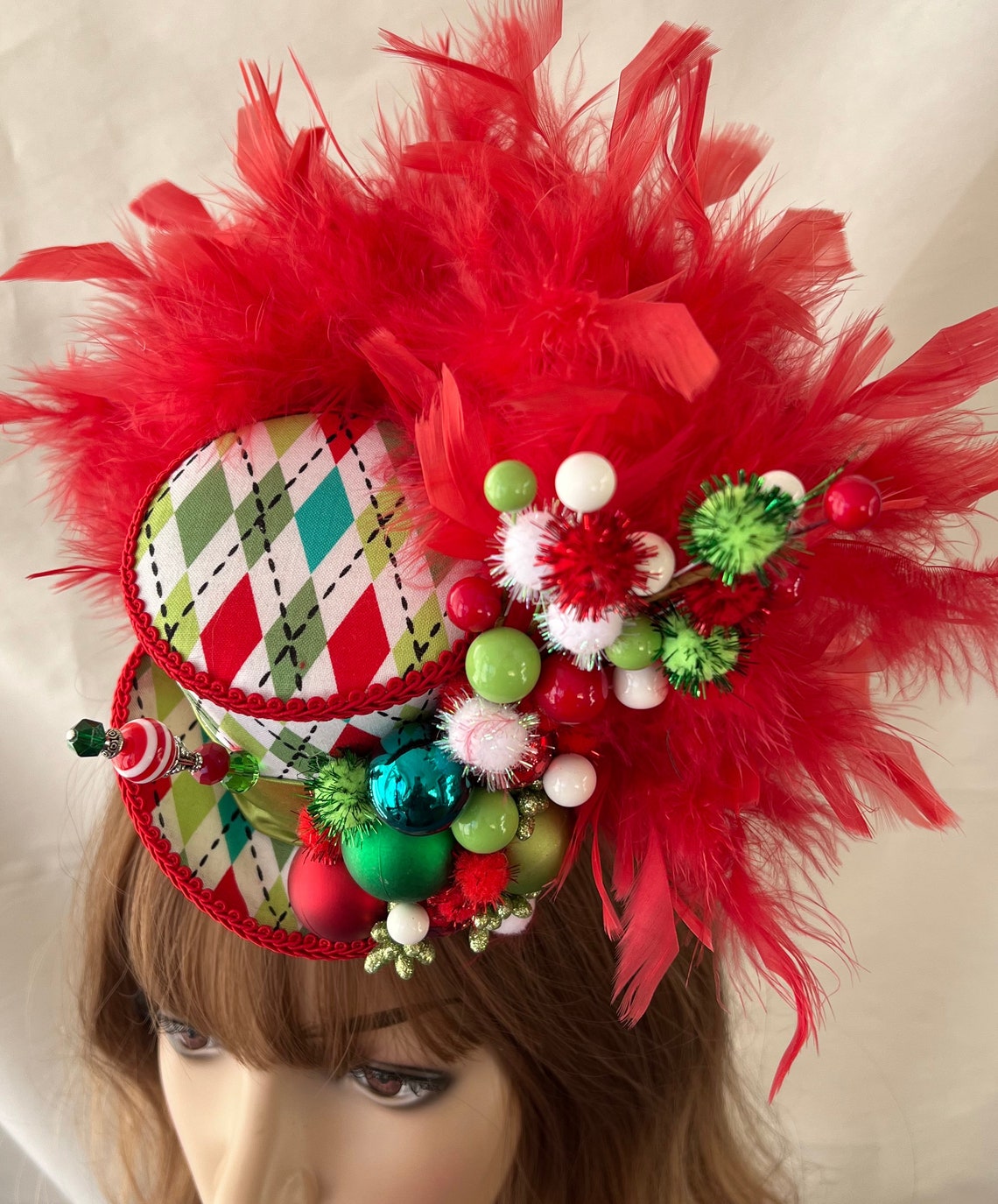 Christmas Mini Top Hat Santa Christmas Hat Holiday Hat Ugly - Etsy