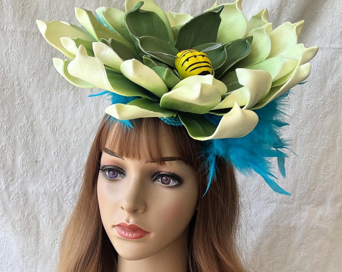 Kentucky Derby Fascinator, Purple Succulent Fascinator, Tear Drop ...