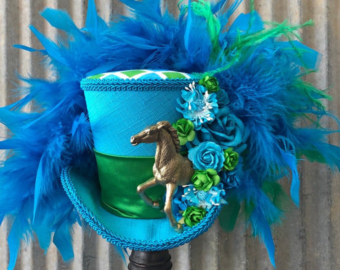 Kentucky Derby Mini Top Hat Kentucky Derby Hat Turquoise and - Etsy