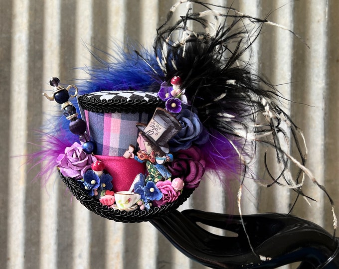 Micro Mini Top Hat, Mad Hatter Mini Hat, Alice in Wonderland, Mad ...