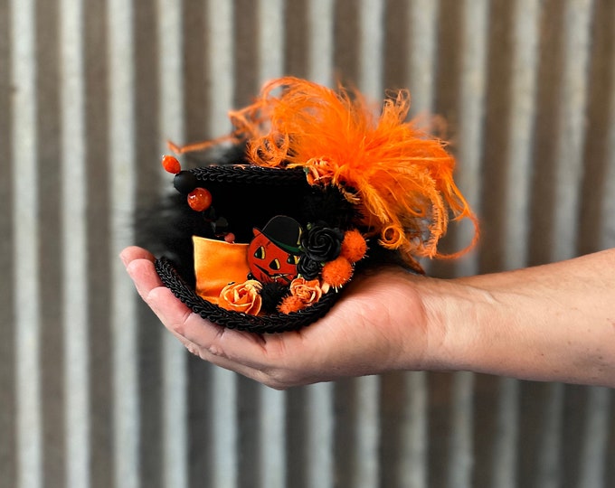 Micro Mini Top Hat, Halloween Micro Mini Top Hat, Pumpkin Halloween ...