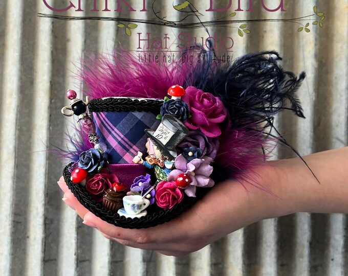 Micro Mini Top Hat, Mad Hatter Diorama Hat, Mad Hatter Mini Top Hat ...