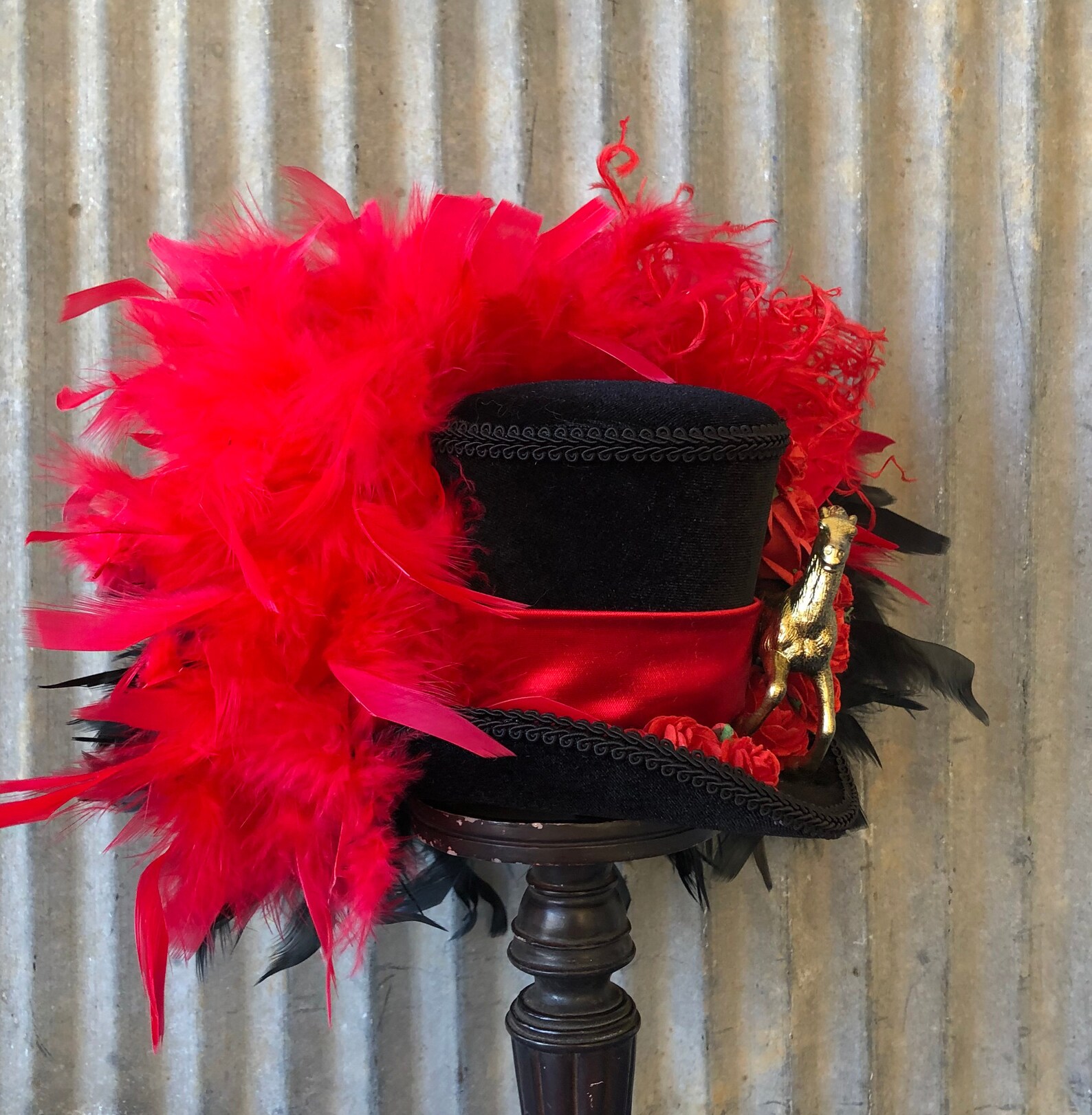 Mini Top Hat Kentucky Derby Mini Top hat Black and Red Mini | Etsy