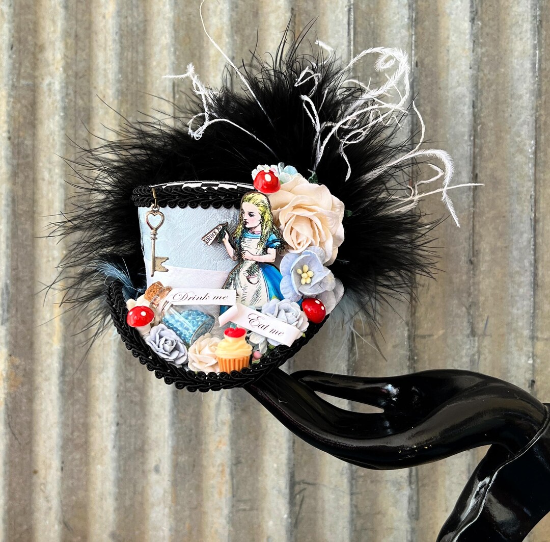 Micro Mini Top Hat, Alice Mini Diorama Hat, Alice in Wonderland Mini ...