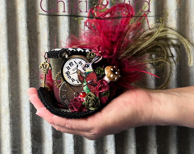 Micro Mini Top Hat White Rabbit Diorama Hat Alice in - Etsy