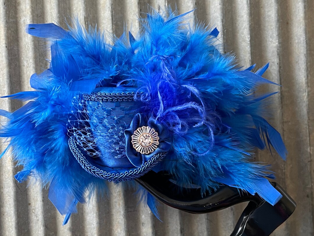 Micro Mini Top Hat Blue Bling Mini Hat Blue Christmas Hat - Etsy