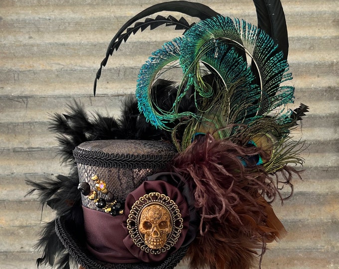 Mini Top Hat Gothic Hat Sugar Skull Skeleton Hat Day of - Etsy