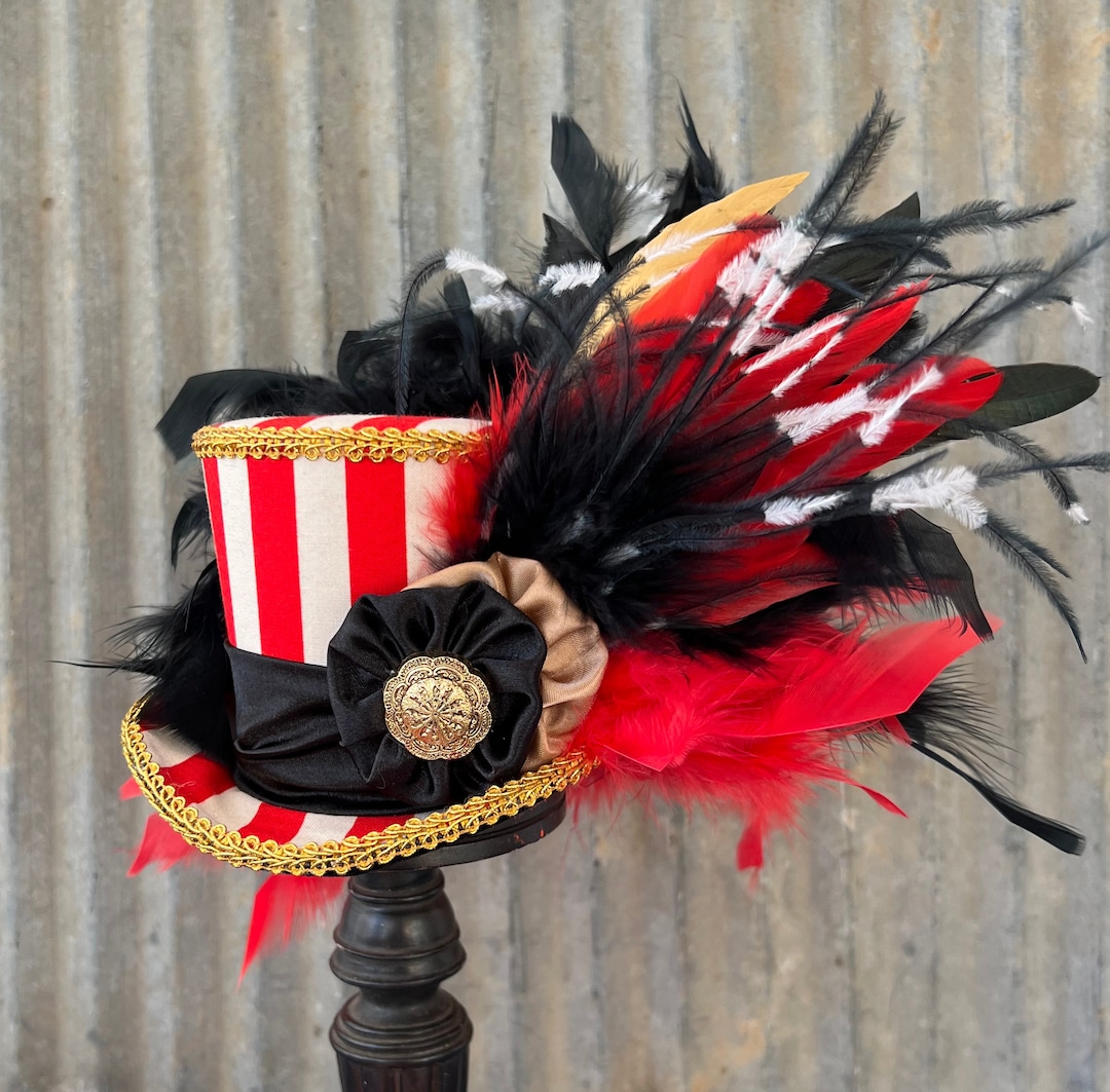 Mini Top Hat Red Stripe Circus Mini Top Hat Night Circus - Etsy
