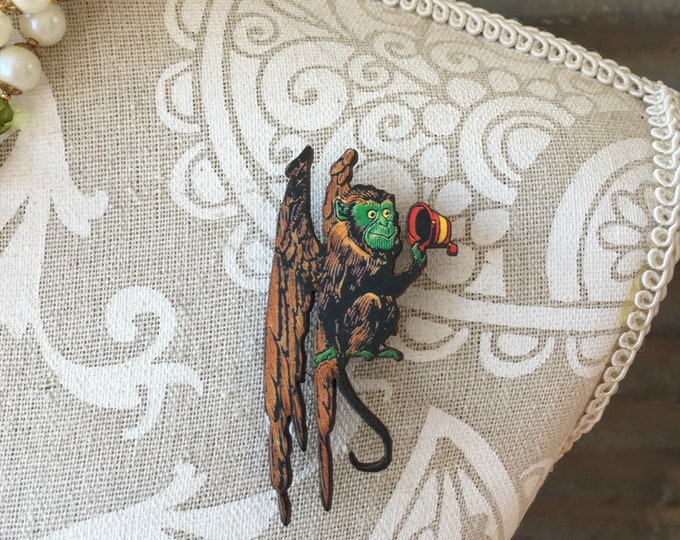 Flying Monkey Pin, Wizard of Oz Pin Wooden Pin, Stocking Stuffer ...