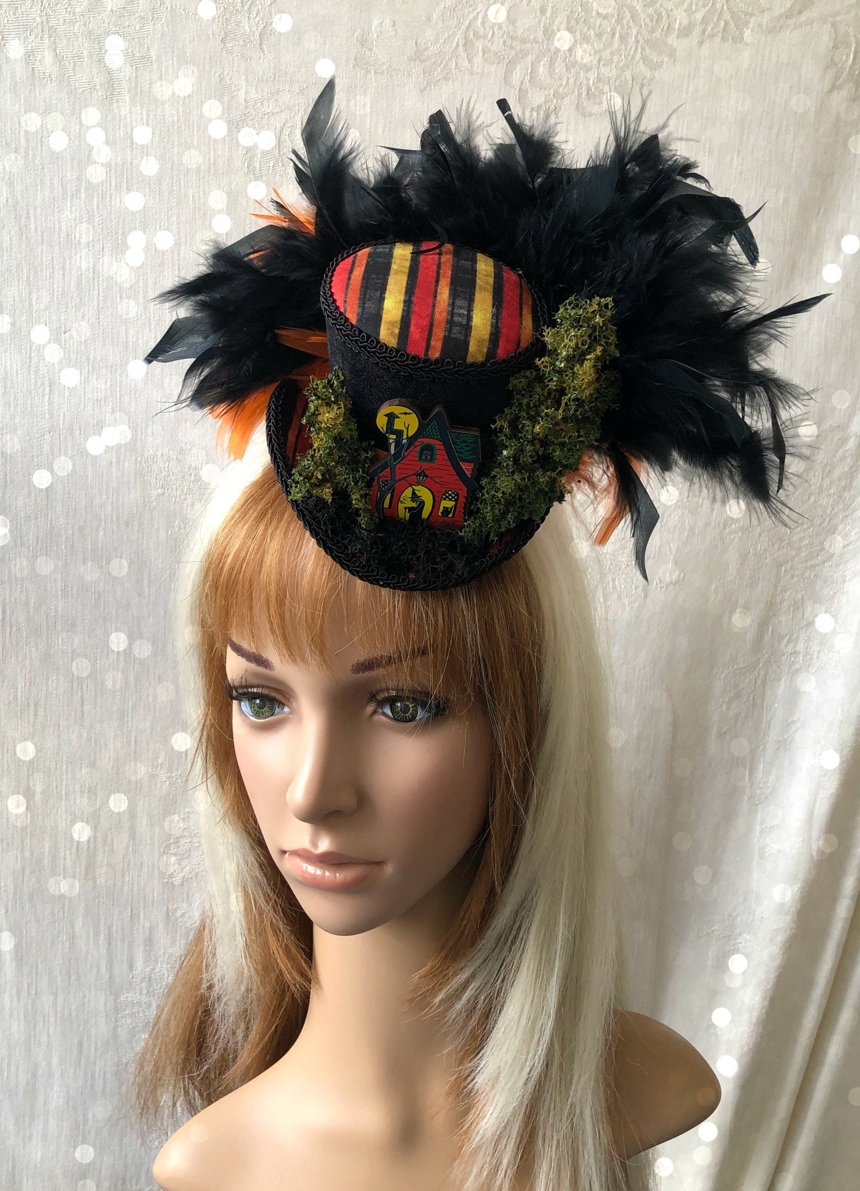 Halloween Mini Top Hat Witch Hat Haunted House Hat Spooky | Etsy