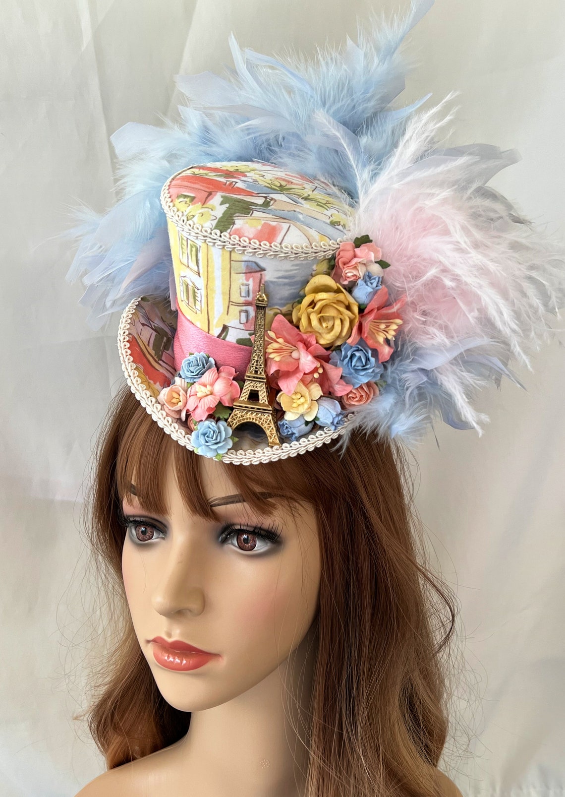 Mini Top Hat Paris Mini Hat Eiffel Tower Hat Alice in - Etsy