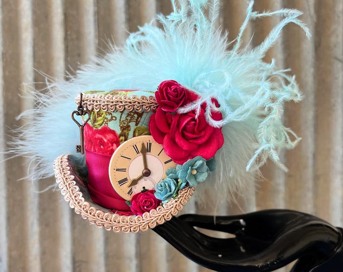 Mini Bowler Hat, Lady's Bowler Hat, Steampunk Bowler Hat, Silver Cog ...